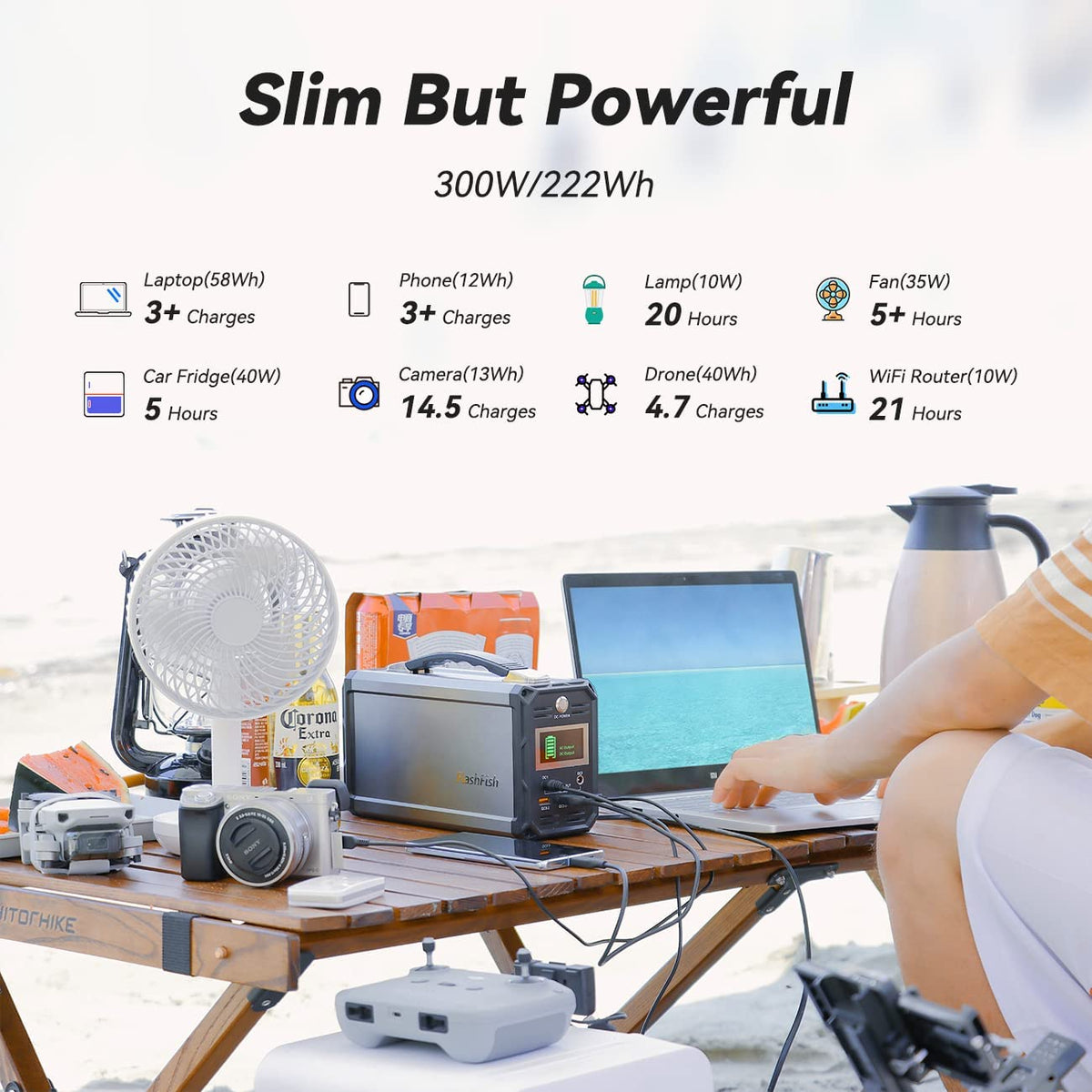 FlashFish G300 Portable Power Station | 300W 222Wh only $159.99